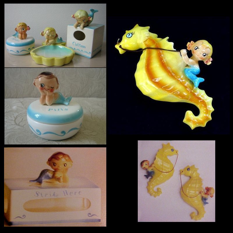 Vintage Holt Howard Mermaids, Fish, Seahorses and More Photos